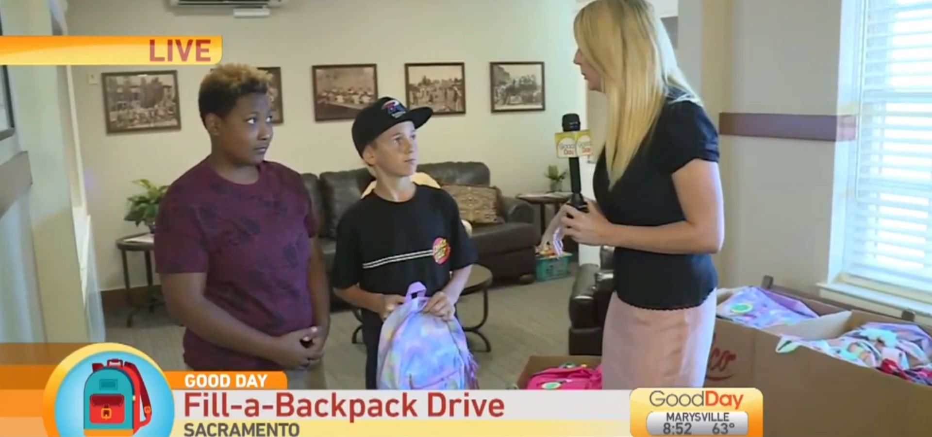 In the News: Youth Collect Backpacks for Fill-a-Backpack Drive